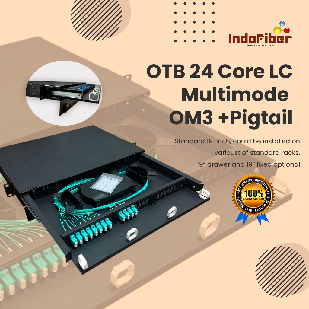Jual Indofiber OTB 24 core LC Multimode OM3 rackmount sliding rail ...