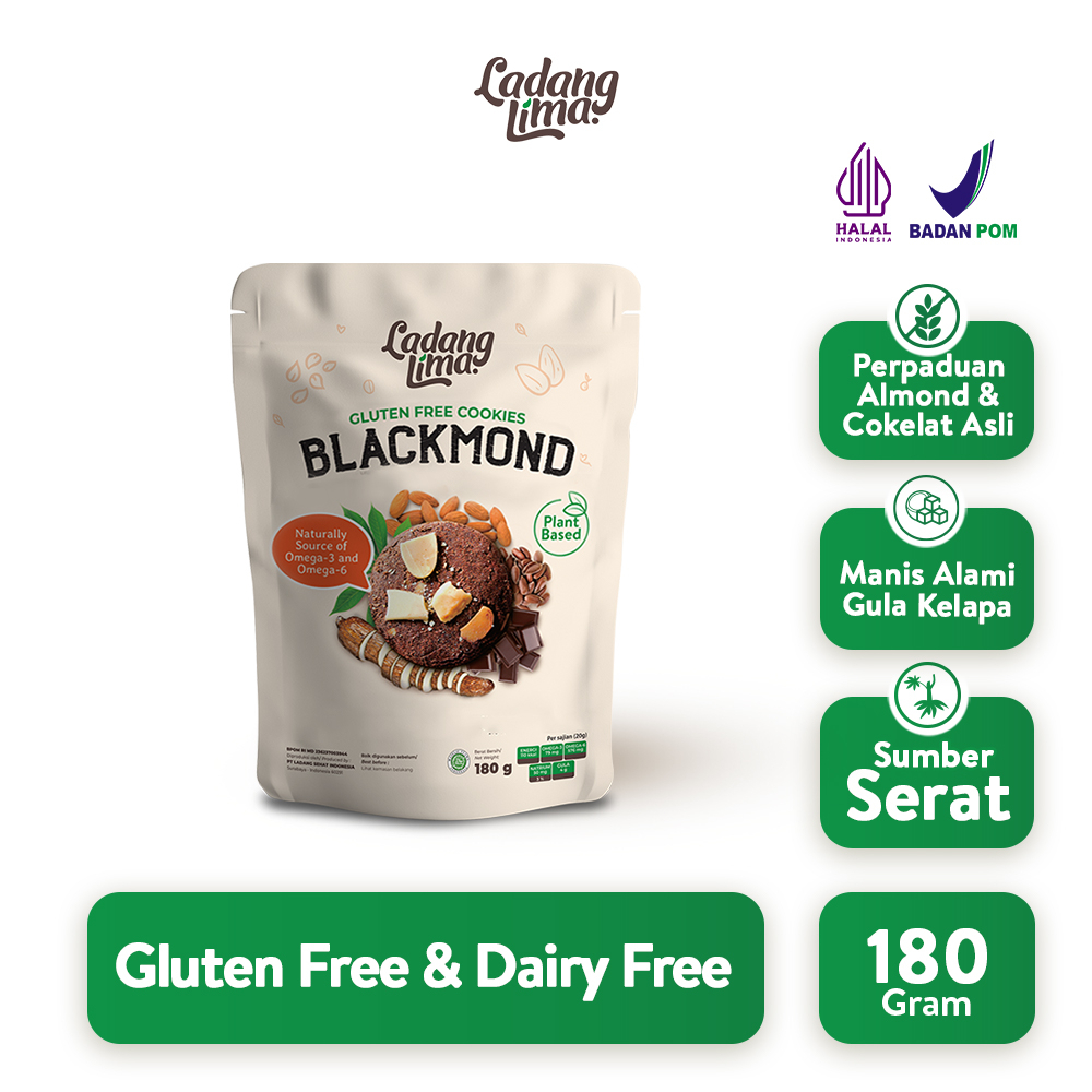 Jual Ladang Lima Blackmond Healthy Cookies 180g - Camilan Sehat Gluten ...