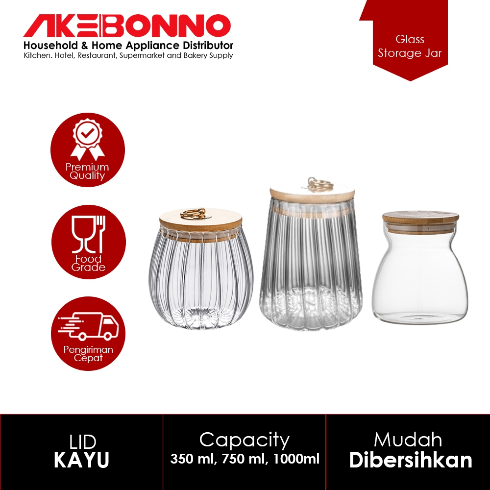 Jual AKEBONNO GLASS STORAGE JARR / WADAH / TOPLES ESTETIK CAMILAN ...