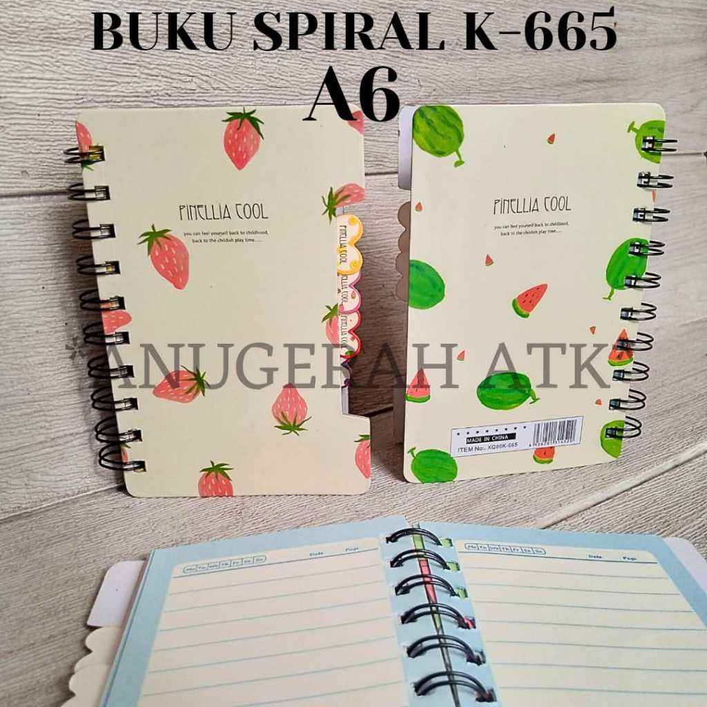Jual Buku Spiral uk A6 Fancy K-665 Pinellia Cool | Shopee Indonesia