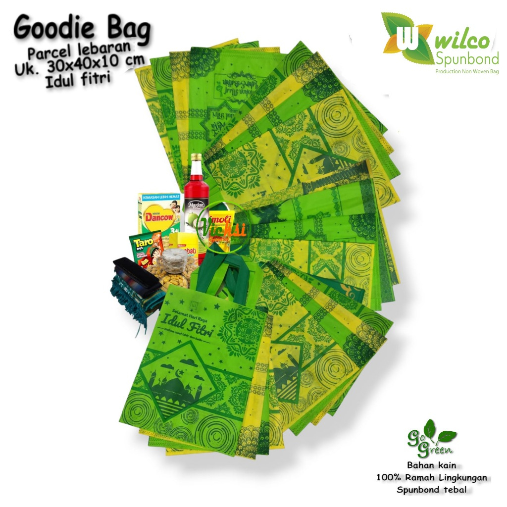 Jual Tas Kain Spunbond Goodie Bag Lebaran Idul Fitri 2024 Ukuran 30x40 ...