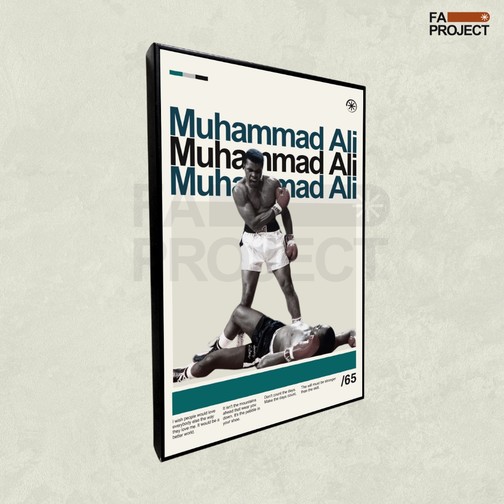 Jual Frame Block Poster - "Muhammad Ali" | Shopee Indonesia