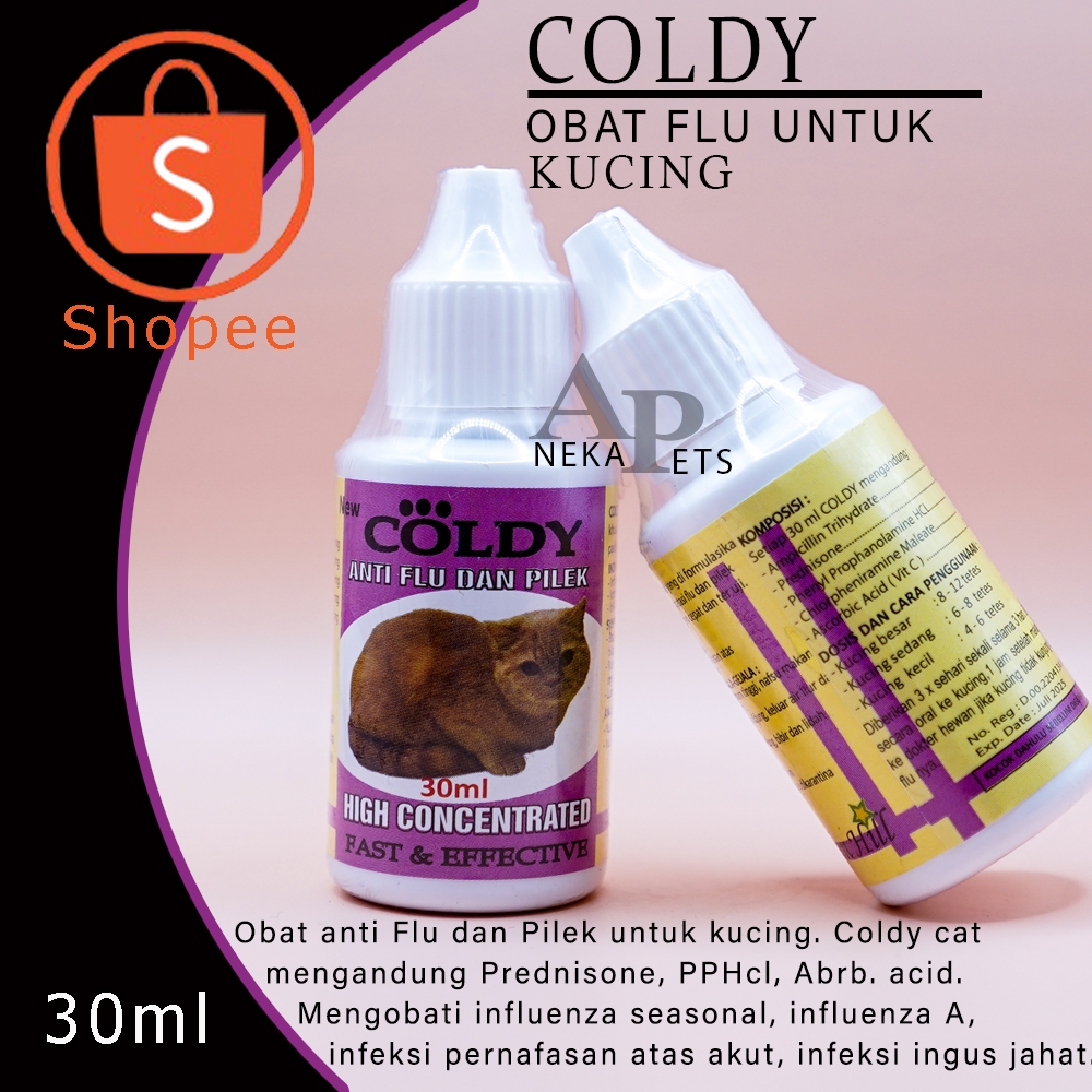Jual COLDY CAT - Obat Kucing Flu Pilek Bersin Ingusan Meler aneka pets ...