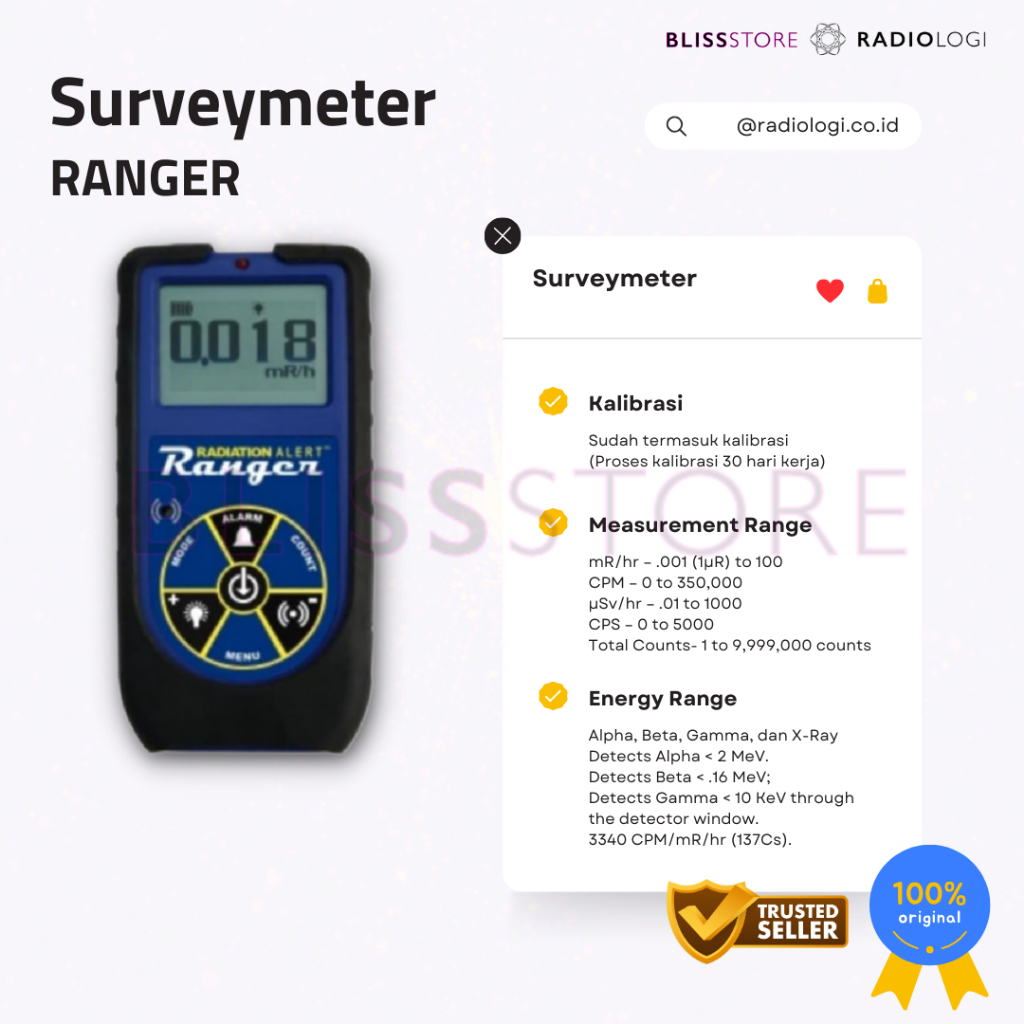 Jual Surveymeter Ranger / Surveymeter Radiasi / Surveymeter XRAY ...