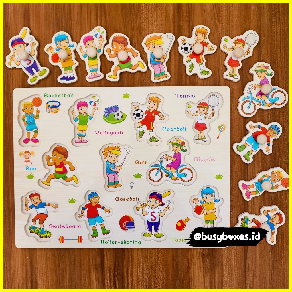 Jual Mainan edukasi puzzle knob hobby hobi olahraga | Shopee Indonesia