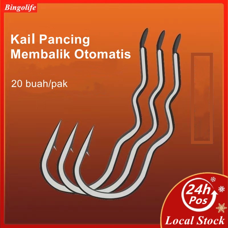 Jual Bingolife Kail Pancing Membalik Otomatis 20 Buah/Pak Kail Pancing ...