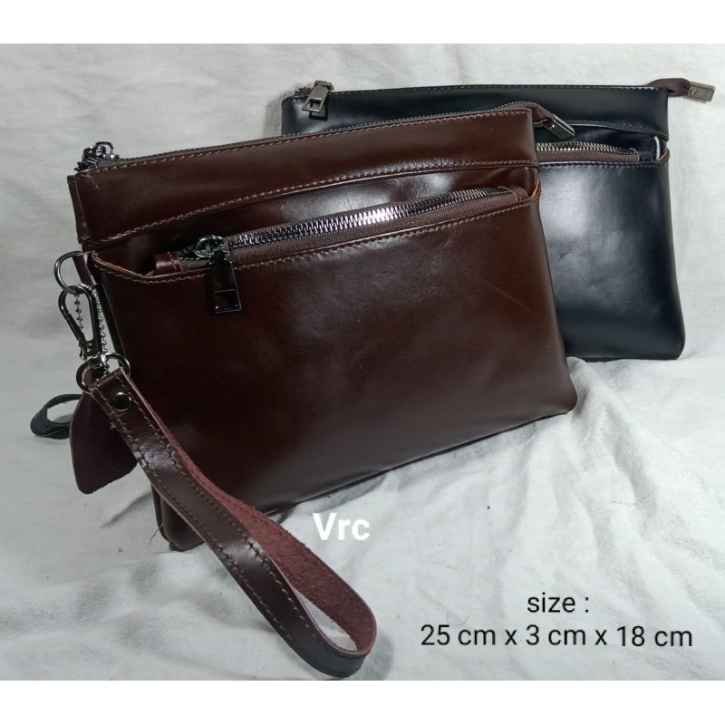 Jual Clutch/Handbag Kulit Pria Wanita Full Kulit Sapi Asli | Shopee ...