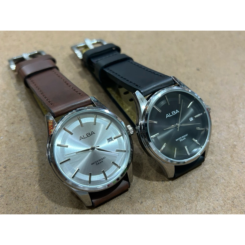 Jual jam alba cowok tali kulit | Shopee Indonesia
