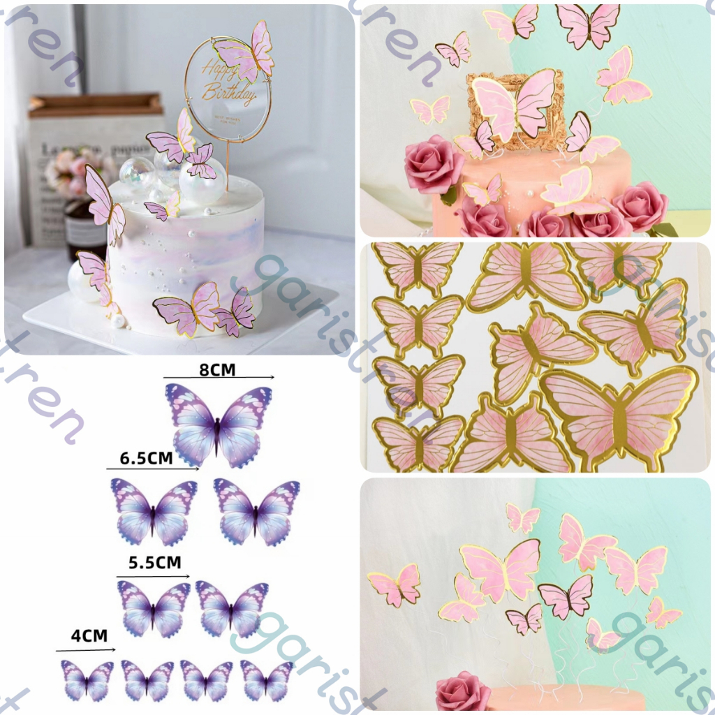 Jual TOPPER KUE ULANG TAHUN TOPPER BUTTERFLY HIASAN DEKORASI BUKET ...
