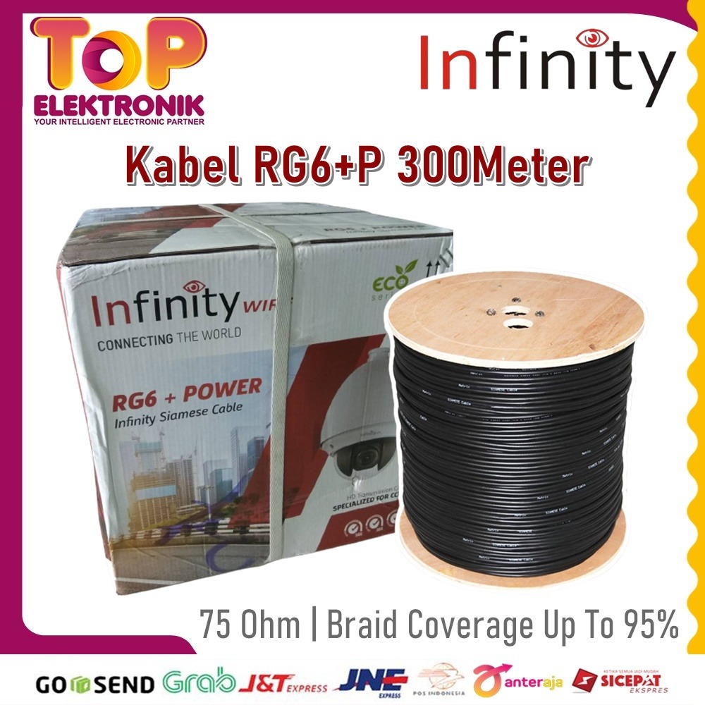 Jual Kabel CCTV Coaxial INFINITY RG6+Power 300m | Shopee Indonesia