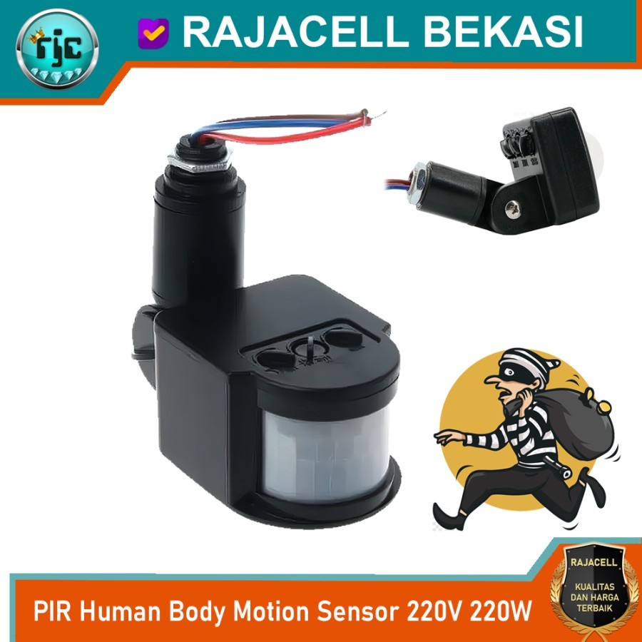 Jual Sensor Keamanan PIR Human Body Motion Sensor 220V 220W Deteksi ...