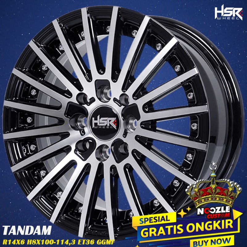 Jual Velg Mobil HSR Ring 14 Lubang 4 Double PCD Pelek Racing HSR Whell R14 Tandam | Shopee Indonesia