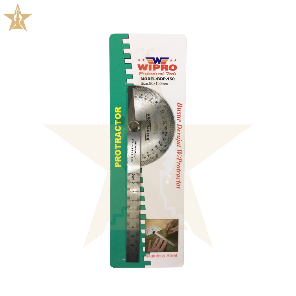 Jual WIPRO BDP-150 Busur Derajat 6 Inch Protractor Alat Ukur Sudut ...