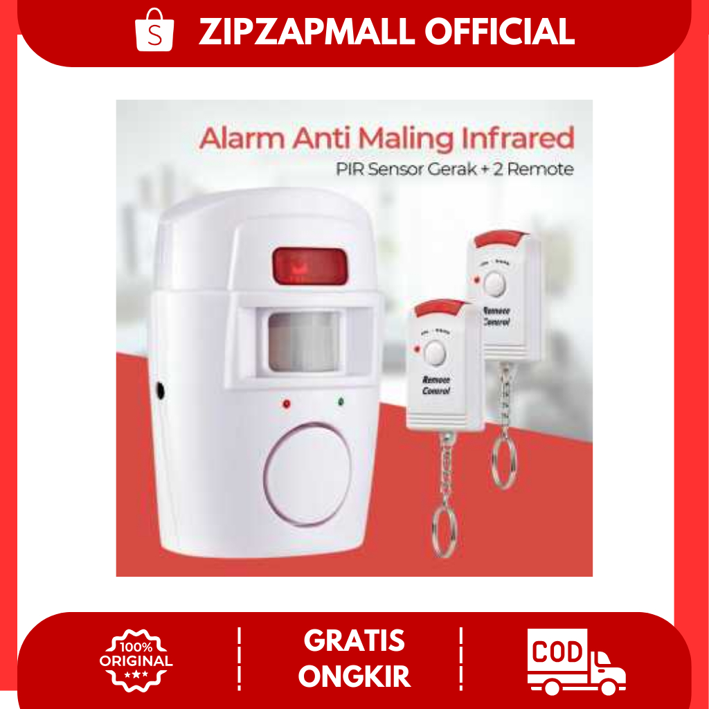 Jual Alarm Anti Maling Sensor Gerak Infrared PIR 105dB 2 Remote / Alarm ... Jual Alarm Anti Maling Sensor Gerak Infrared PIR 105dB 2 Remote / Alarm ...