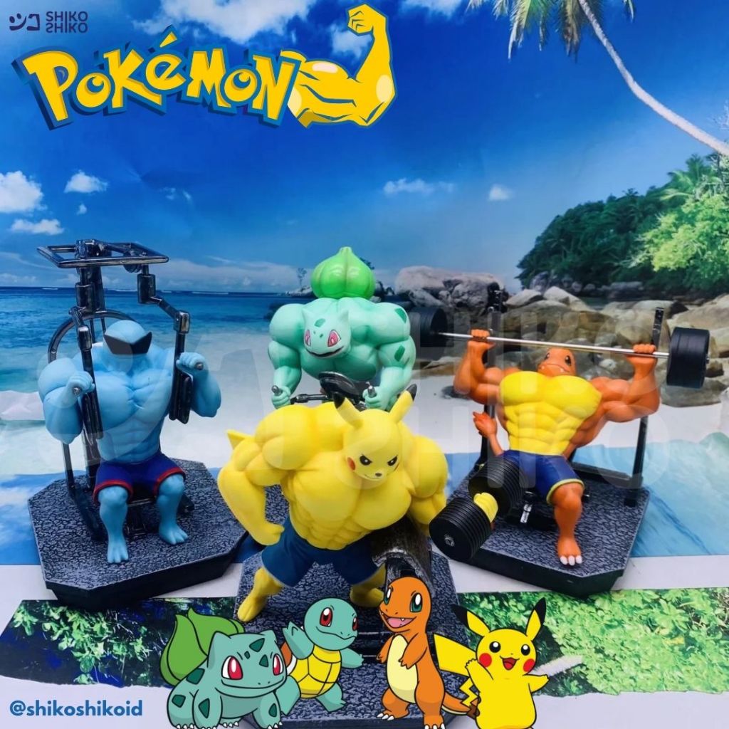 Jual FGpom Figure Pokemon Muscle Otot Kekar Gym Pikachu Charmander ...