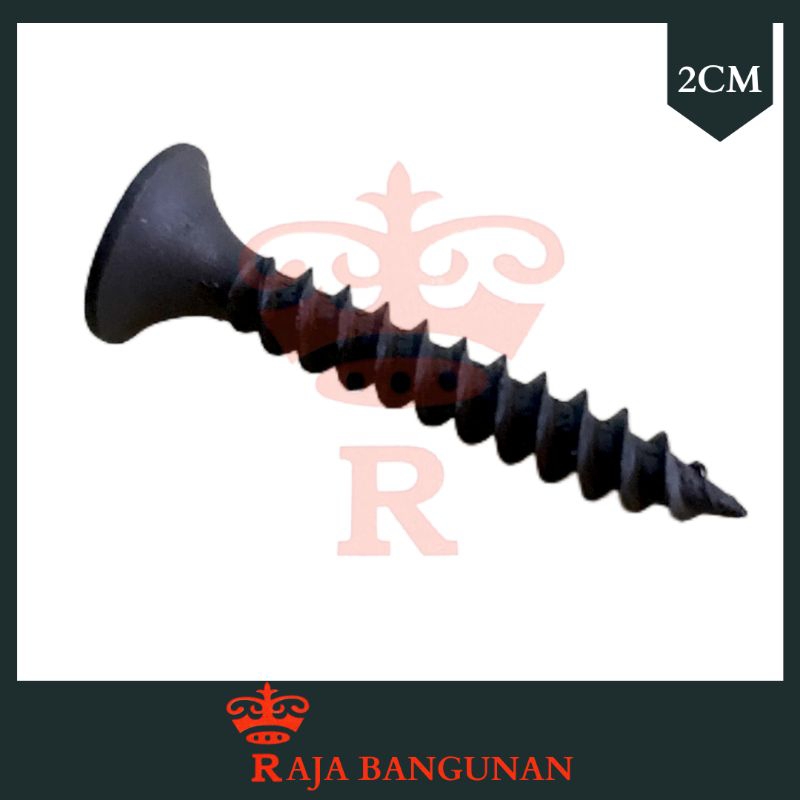 Jual Paku Gypsum/Skrup Gypsum Baut Tajam Warna Hitam Curah 2cm Ukuran ...