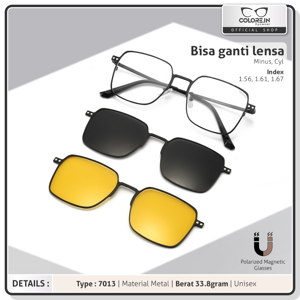 Jual Colore.in Kacamata Clip On 2in1 Metal Lensa Polarized Night Vision ...