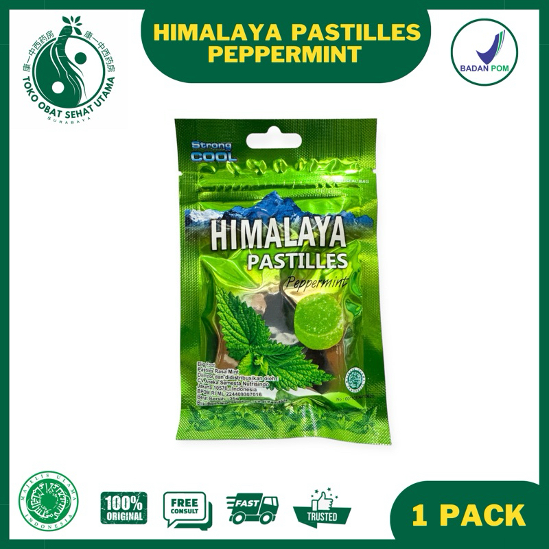 Jual PERMEN HIMALAYA PASTILLES PEPPERMINT (ECERAN 1 PACK) / STRONG COOL ...
