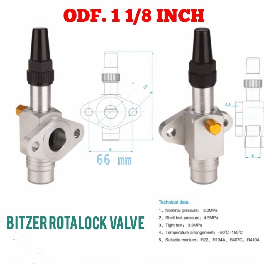 Jual Rotalock Valve 1 1/8 Inch compressor semihermetic bitzer copeland ...