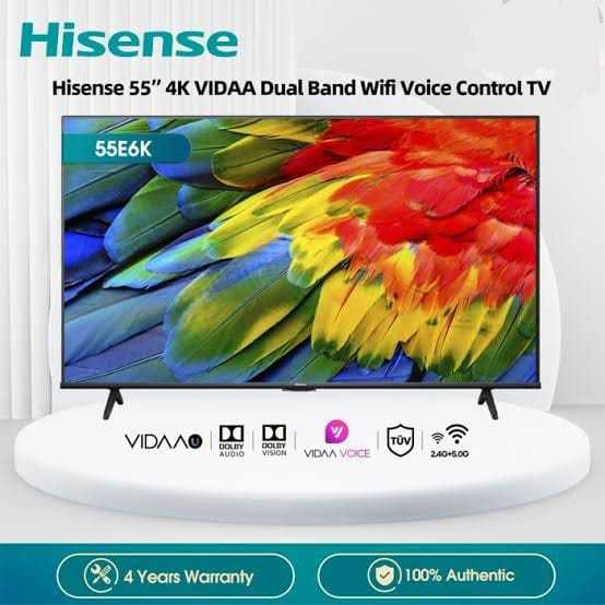 Jual Hisense 55 inch Vidaa Smart 4K UHD TV-Bezelles design (Model 55E6K) | Shopee Indonesia