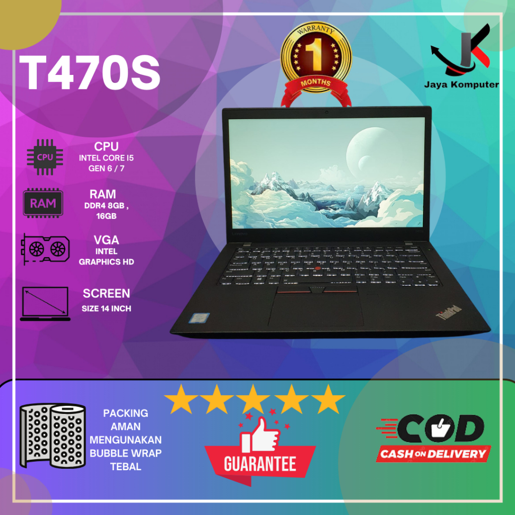 Jual Laptop Lenovo Thinkpad T470 T470s T460s Core i5 / i7 | Ram 16GB ...