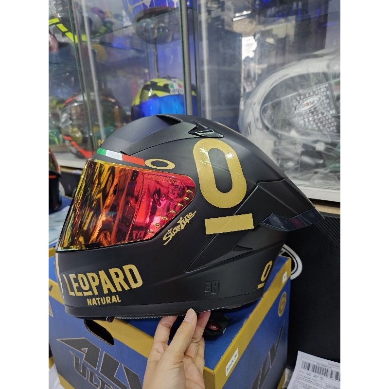 Jual HELM ALV FULL FACE GENESIS SOLID BLACK DOF LEOPARD - BLACK DOF ...