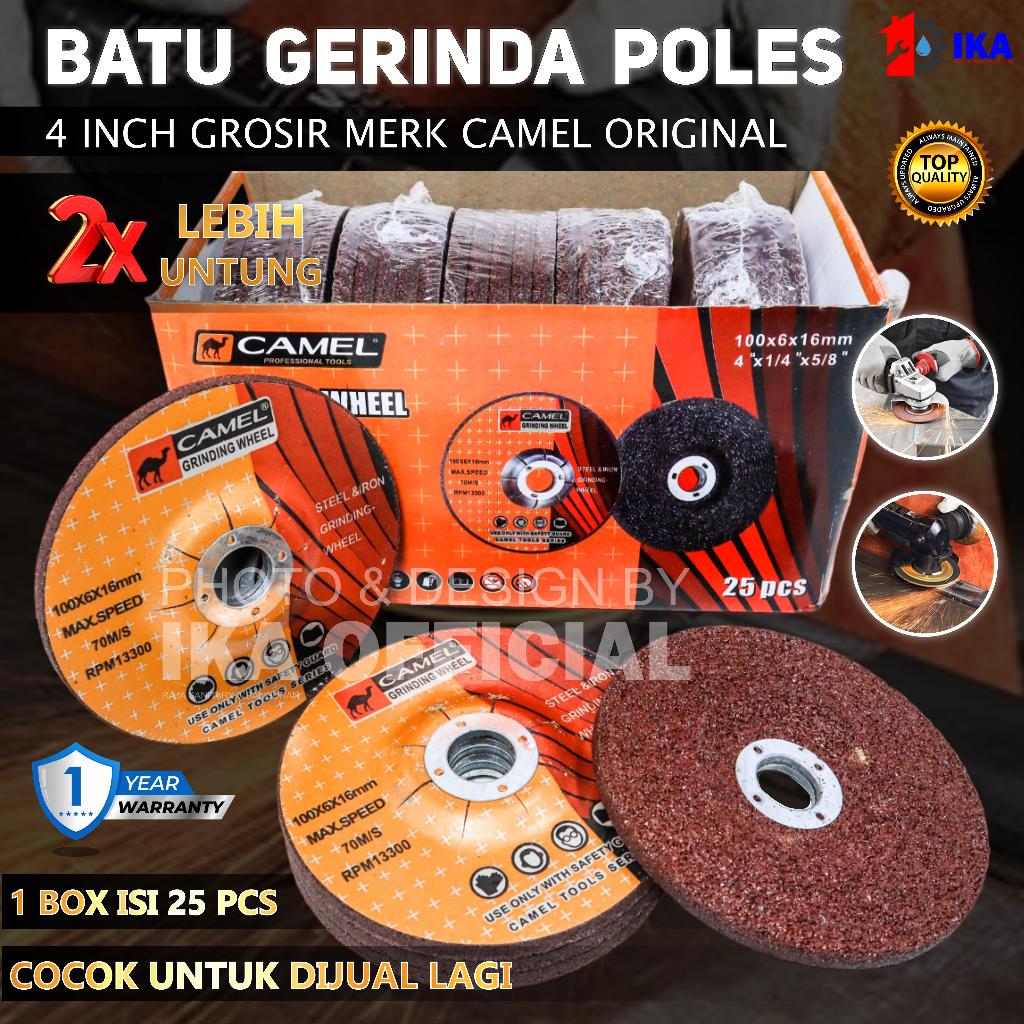 Jual Grosir 1 box = 25 buah / Camel Mata Poles Gerinda 4"x6mm Batu ...