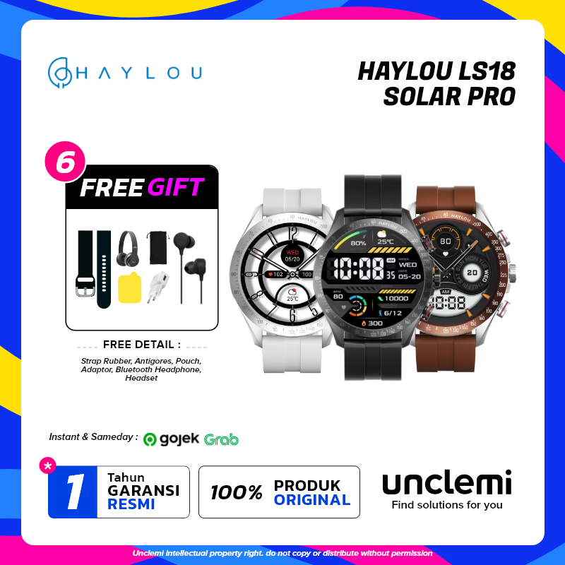 Jual Haylou Solar Pro LS18 Smartwatch Canggih dengan fitur AOD ip68 ...