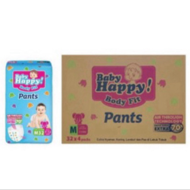 Jual KARTON Baby Happy Diapers Pants M32 1 karton (4 ball) | Shopee ...