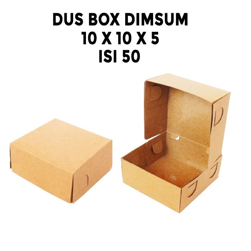 Jual Dus Box Paper Kraft Snack Dimsum/Takoyaki/Siomay 10x10x5 - Isi 50 ...
