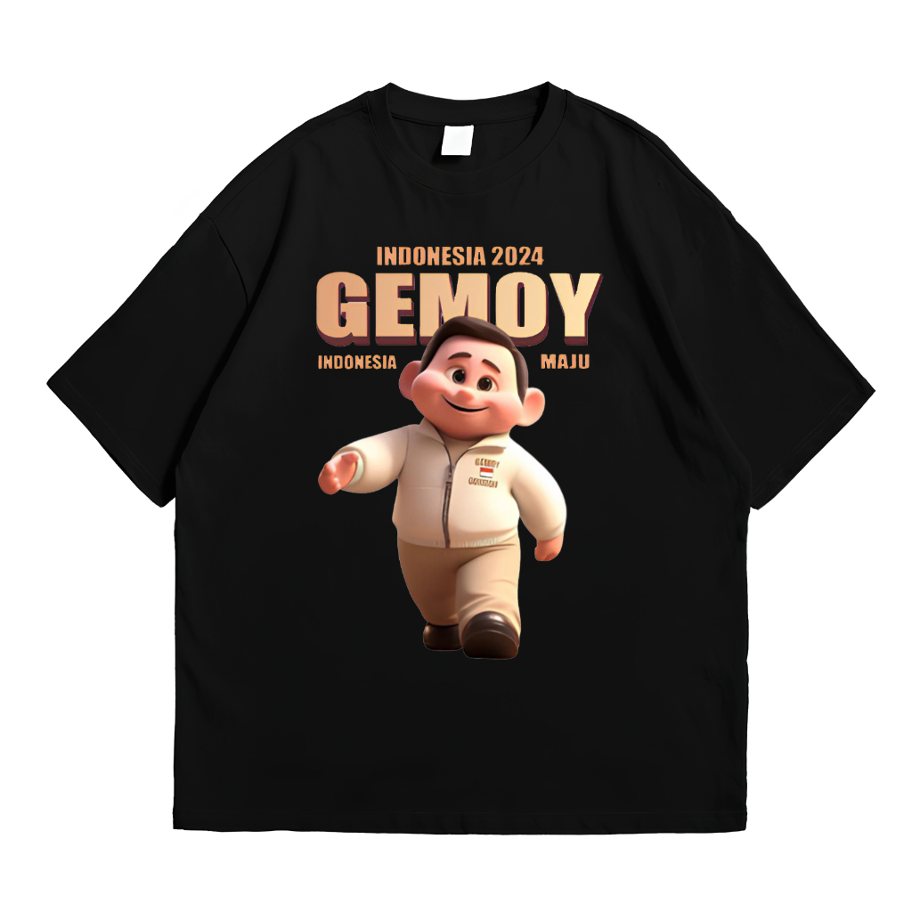 Jual RYUSAN kaos PRABOWO GEMOY WARNA HITAM | Shopee Indonesia