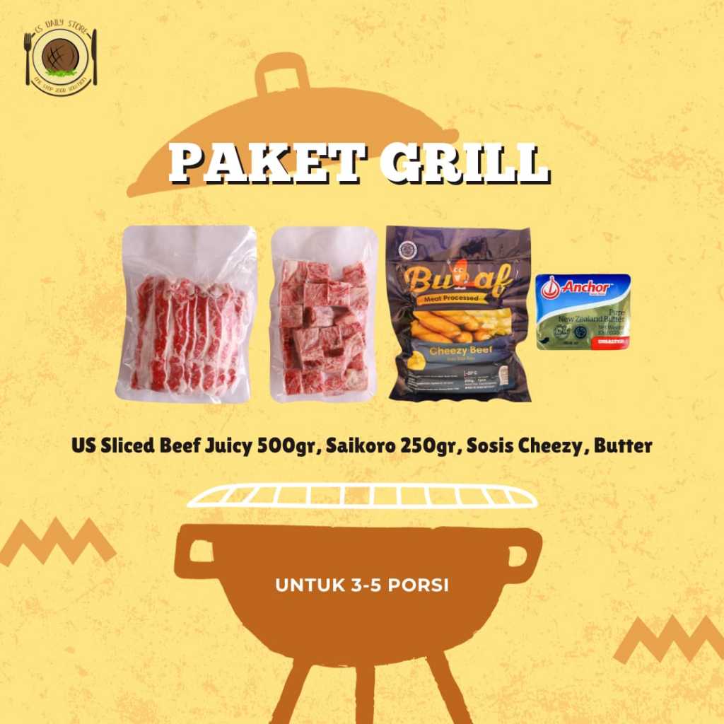 Jual Paket Daging Grill CSDailyStore US Slice Shortplate Saikoro Sosis ...
