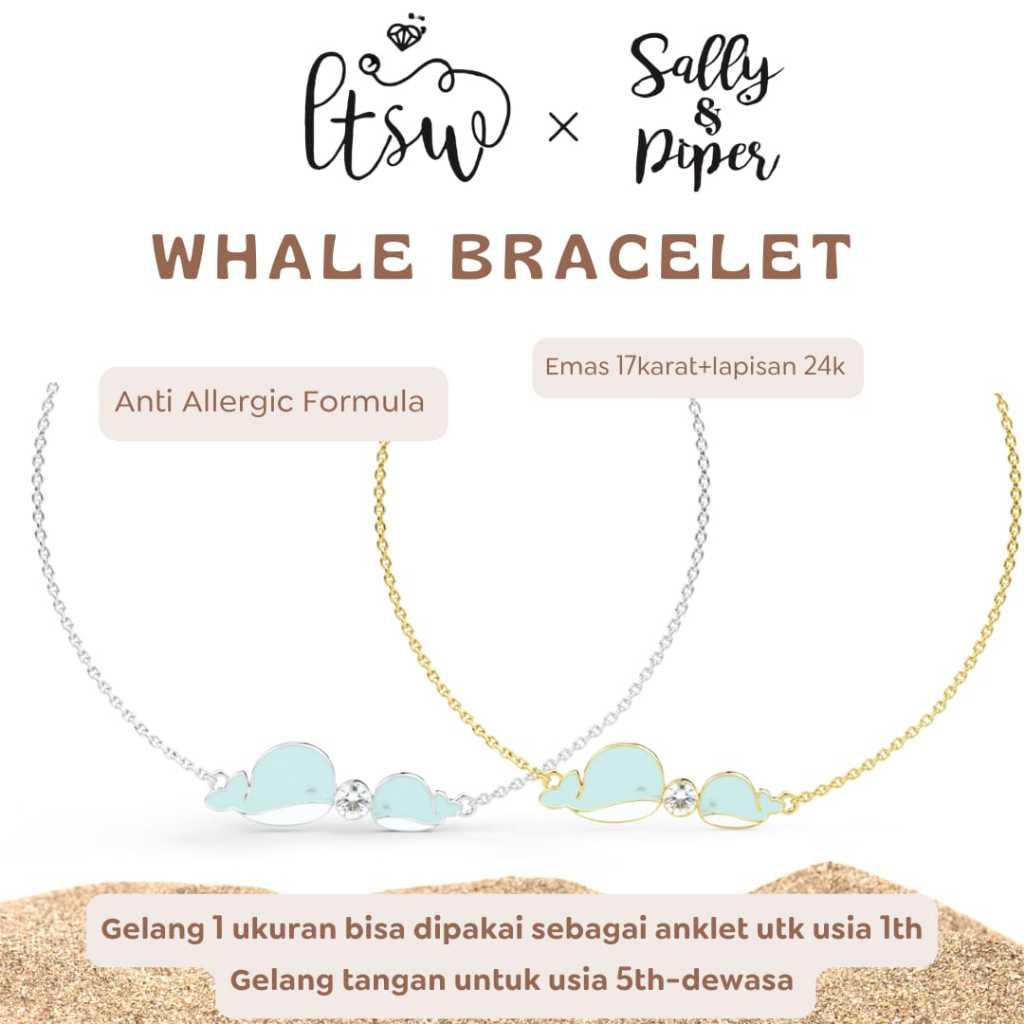 Jual GELANG WHALE / IKAN PAUS Littlethingshewear x Sally & Piper (Under ...