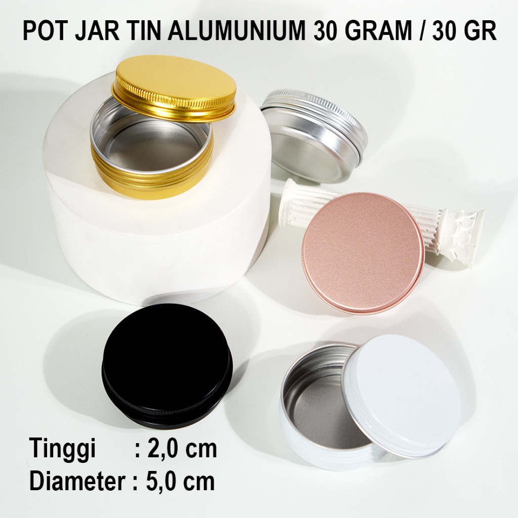 Jual Pot Jar 30 Gram Tin Aluminium Kaleng Pomade 30Gr Kosmetik Cream ...