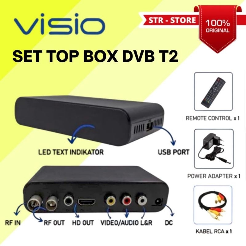 Jual SET TOP BOX (STB) VISIO DVB-T2 Adaptor TV Digital SNI | Shopee ...