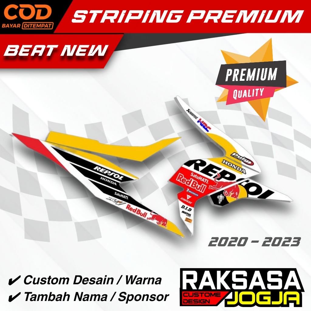 Jual Striping Premium Beat Variasi REPSOL Livery 2020 2021 2022 Stiker ...