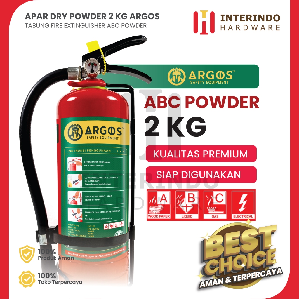 Jual Apar 2 KG ABC Powder / Tabung Pemadam Api Set Komplit Argos ...