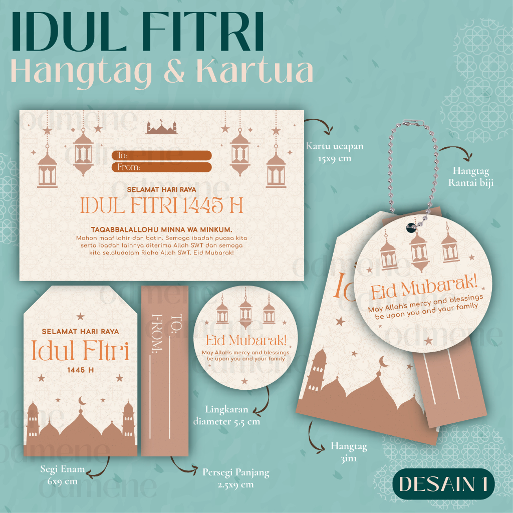 Jual Custom Hang Tag Souvenir Hampers Ramadan / Hang Tag Kue Lebaran by ...