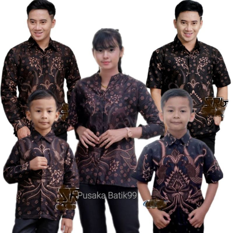 Jual Couple Batik Keluarga Set Pakaian Keluarga Atasan Batik Bahan ...