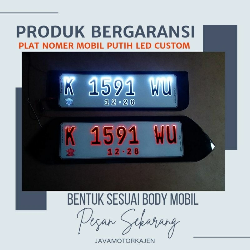 Jual Plat Nomer Mobil Led Akrilik Premium - Desain custom dan Elegan ...