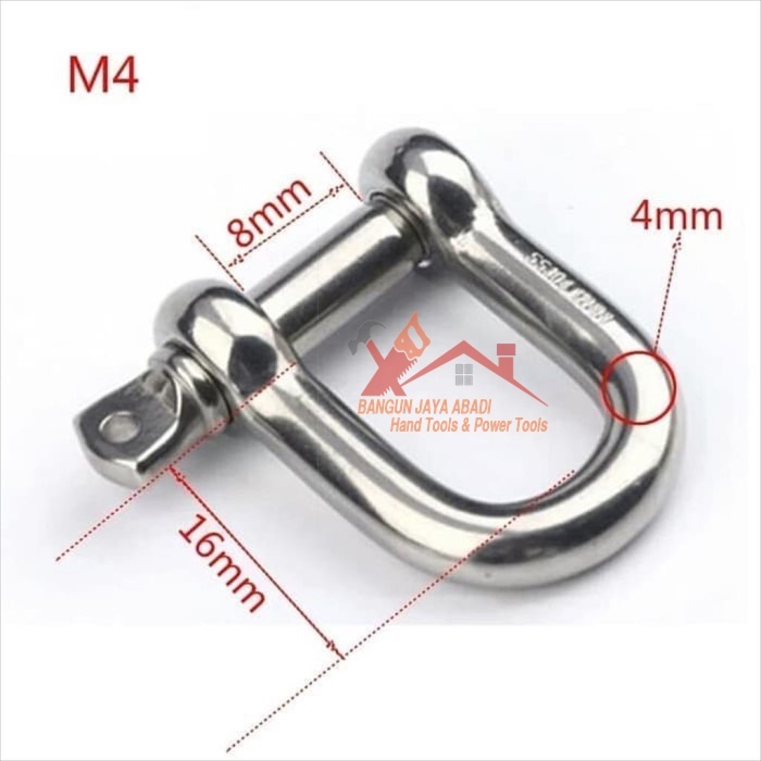 Jual SEGEL OMEGA D M16 / BOW SHACKLES 16 mm / SAMBUNGAN RANTAI BESI 5/8 ...