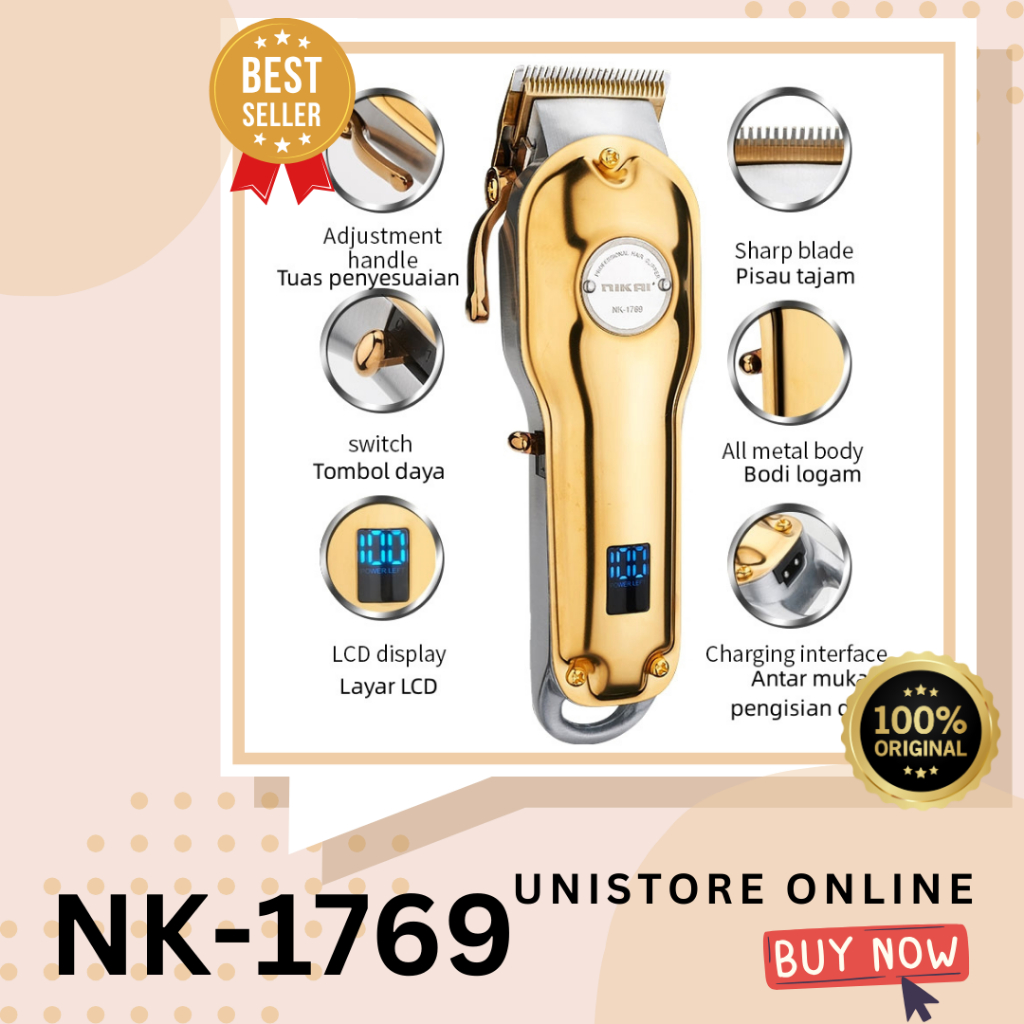 Jual NK-1769USB Nikai Alat Cukur Rambut Elektrik Mesin Potong Rambut ...