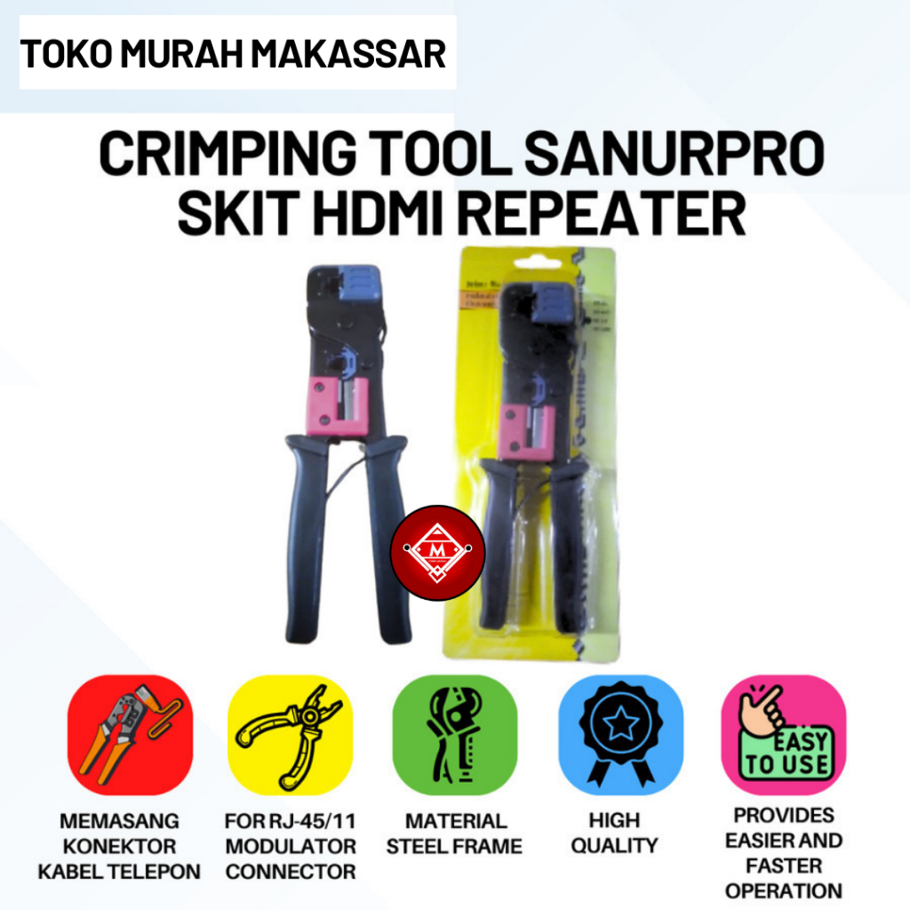 Jual CRIMPING TOOL SANURPROSKIT HDMI REPEATER / NET18-CRI | Shopee ...