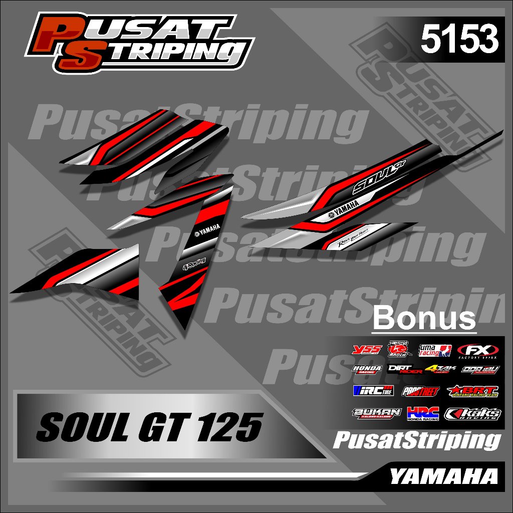 Jual Viral Sticker Motor Soul GT 125 Striping Motif Desain Motif Racing ...