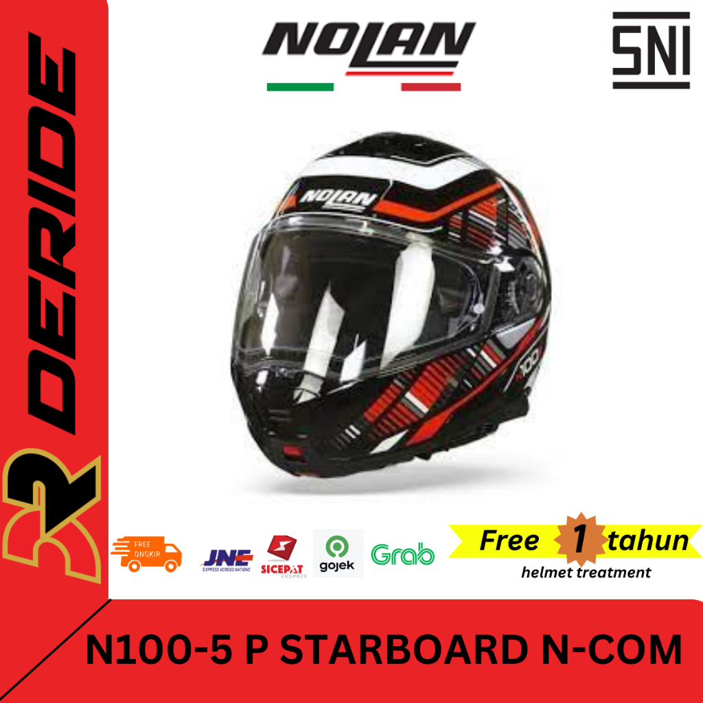 Jual HELM MODULAR NOLAN N100-5 P STARBOARD N-COM 045 MODULAR FLIP UP ...
