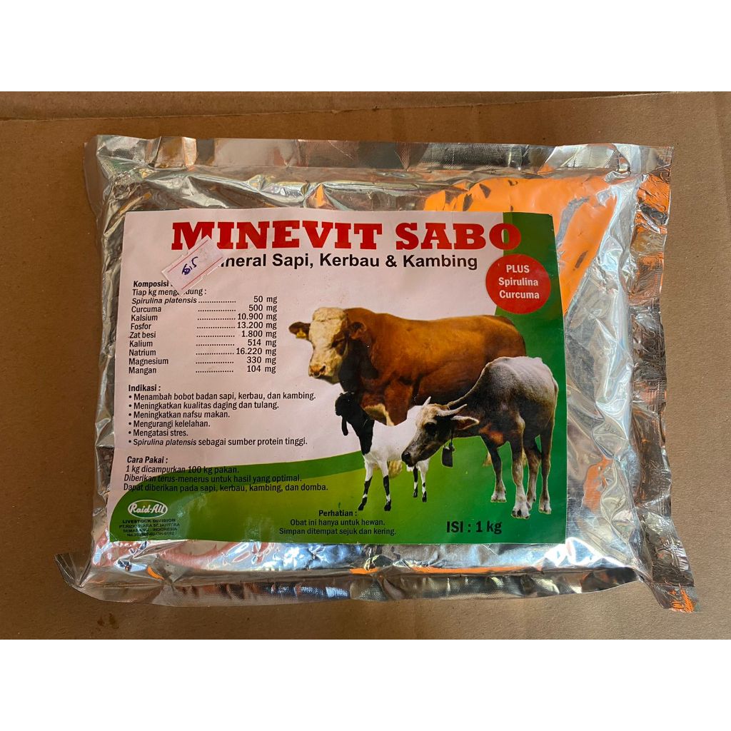 Jual Minevit Sabo Mineral Sapi/Kambing/Kerbau Vitamin Mineral Raid All ...