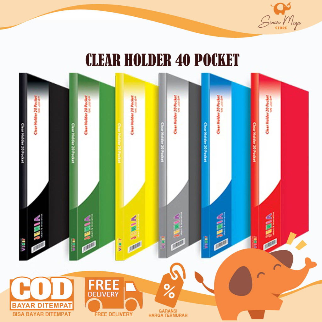 Jual Jenia Clear Holder Folio isi 40 Pocket / Map Dokumen Ukuran F4 ...