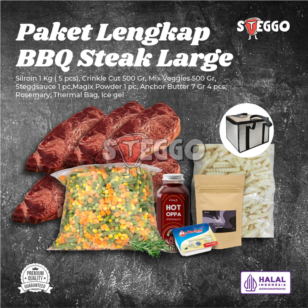 Jual Paket Hemat Lengkap BBQ SIRLOIN BEEF STEAK, Bundling Daging Steak ...