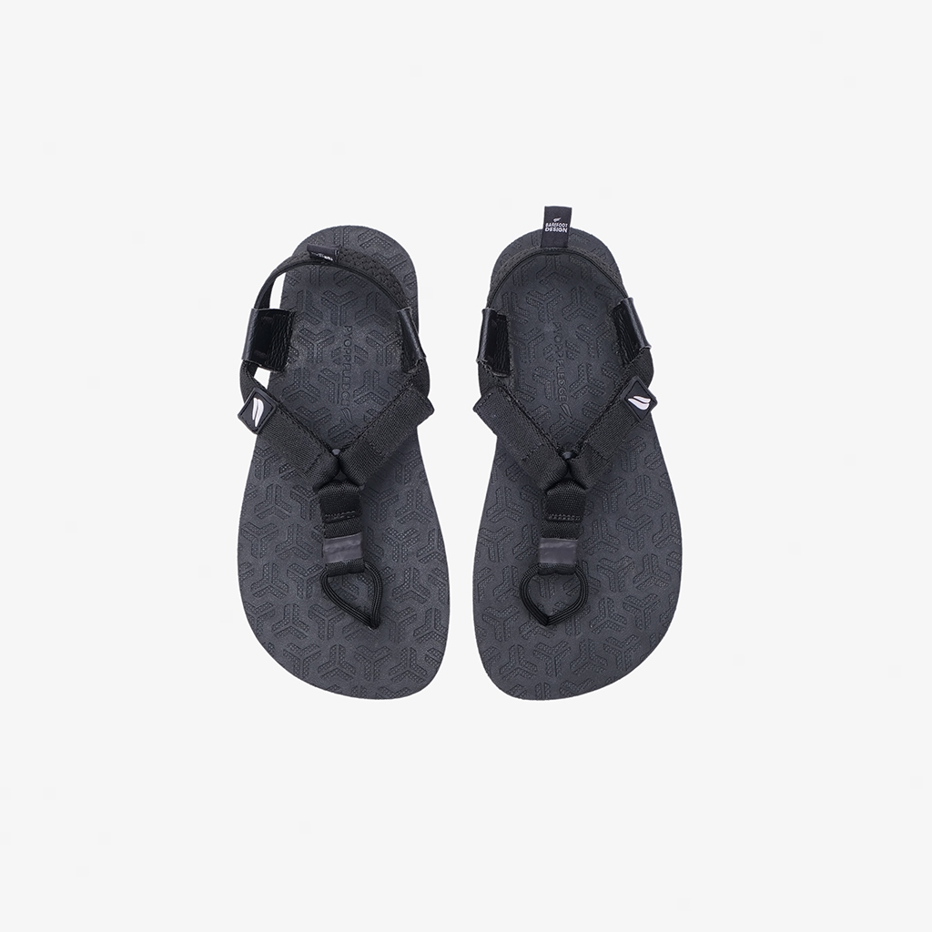 Jual PYOPP FLEDGE - Jelajah Road Barefoot Flip Flops - Black On Black ...