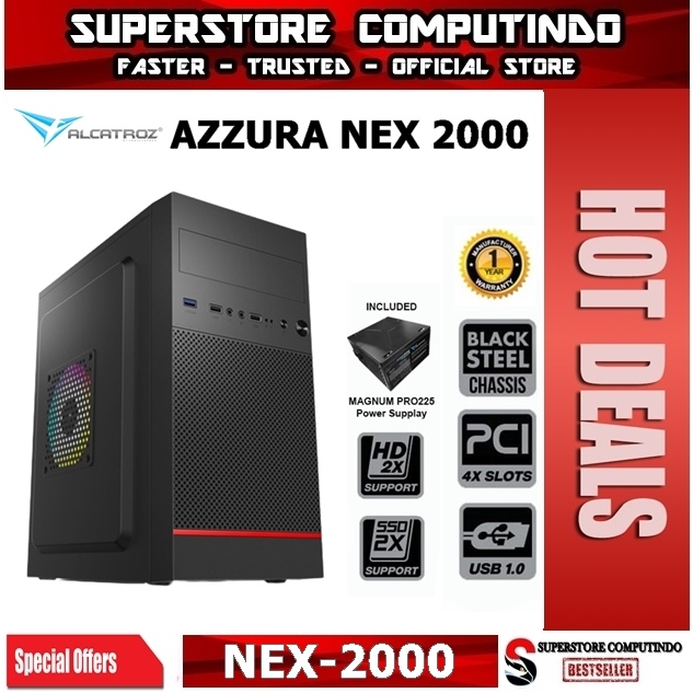 Jual Casing PC Alcatroz Azzura NEX 2000 Mini ATX With 450 Watt Power ...